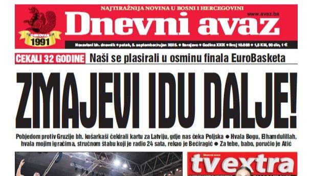 U današnjem "Dnevnom avazu" čitajte: Zmajevi idu dalje!