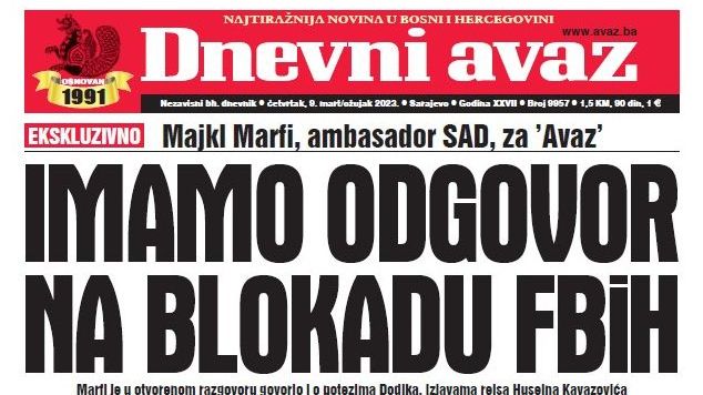 Danas u "Dnevnom avazu" čitajte ekskluzivni intervju sa Majklom ...