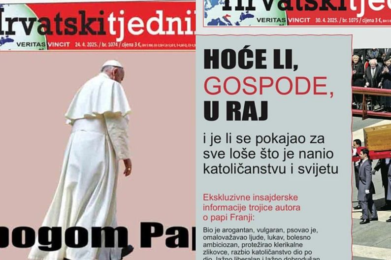 Hrvatski tjednik opet šokira naslovnom stranom o papi: "Hoće li u raj i ...