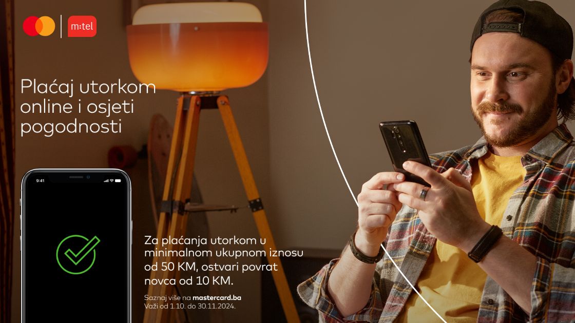 Utorak dan za pogodnosti - platite svoje m:tel račune online uz Mastercard
